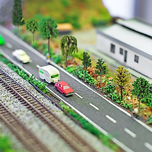 Tigeen 28 Pcs Model Trees 1.6-6.3 inch Mixed Model with 1.4 Ounce Faux Green Moss Decor Tree Train Scenery Architecture Trees for DIY Crafts, Building Model, Scenery Landscape (Natural Green)