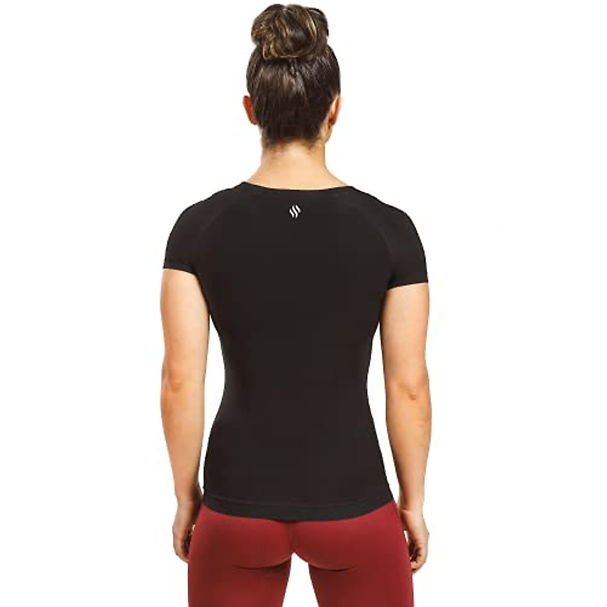 Sweat Shaper Women's Athletic Tee, Short Sleeve High-Performance Compression T-Shirt, Performance Baselayer Workout Shirt (Black, 3X-Large)