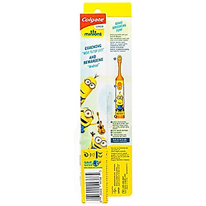 Colgate Battery Powered Kids Interactive Talking Toothbrush, Minions (Colors Vary)