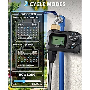 HOMENOTE Sprinkler Timer, Water Timer for Garden Hose, Programmable Hose Timer for Lawn Watering System Automatic Irrigation System with Rain Delay/Manual Mode, IP65 Waterproof
