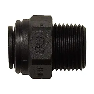 John Guest Speedfit PP010821E Black 1/4" OD X 1/8" NPTF Polypropylene Push-to-Connect Male Connector (10-Pack)