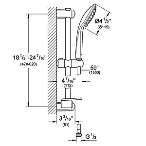 Grohe 27243001 Euphoria 110 Massage Shower Set Chrome, 0.5