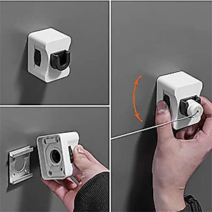 N/A Retractable Clothesline Household 6M Steel Wire Three Row Invisible Wall Hanger Indoor Retractable Clothesline ( Color : E , Size : 1 )