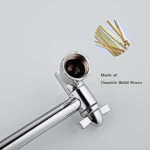 Shower Arm Extension, Adjustable Shower Arm for Bathroom, Solid Brass Shower Arm with Lock Joints, Tool-Free Insatllation (Chrome, 8 Inch)
