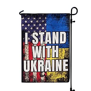 Ukraine Garden Flag , I Stand WIth Ukraine USA American Flag