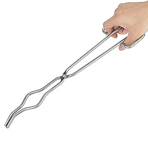Crucible Tongs for Laboratory Stainless Steel Professional Crucible Forceps Clamp Beaker Holder Pliers(400mm)