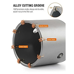 BINOTA Concrete Hole Saw, Kit 30 40 65 80 100 MM, Arbor SDS Plus and MAX 300mm, for Masonry Cement Wall Brick Sands Stone Sable-Rock Self-Leveling