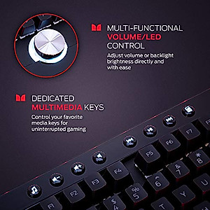 Monster Alpha 5.0 LED Mechanical Gaming Keyboard with Anti-ghosting Individually Backlit RGB Keys, Programmable RGB Lighting Effects, Magnetic Palm Rest and Dedicated Media Keys – for PC Gaming