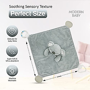 MODERN BABY Security Blanket Loveys for Babies Koala Stuffed Taggy Blanket Teether Toy Super Soft