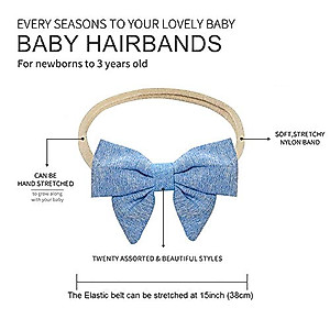 MEISO 30 Pcs Baby Girl Headbands and Baby Bows Newborn Infant Toddler Baby Headbands Hair Accessories Baby Gifts