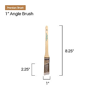 Vermeer Paint Brushes - 6-Pack - 1" Angle Sash Brushes for All Latex and Oil Paints & Stains - Home Improvement - Interior & Exterior Use