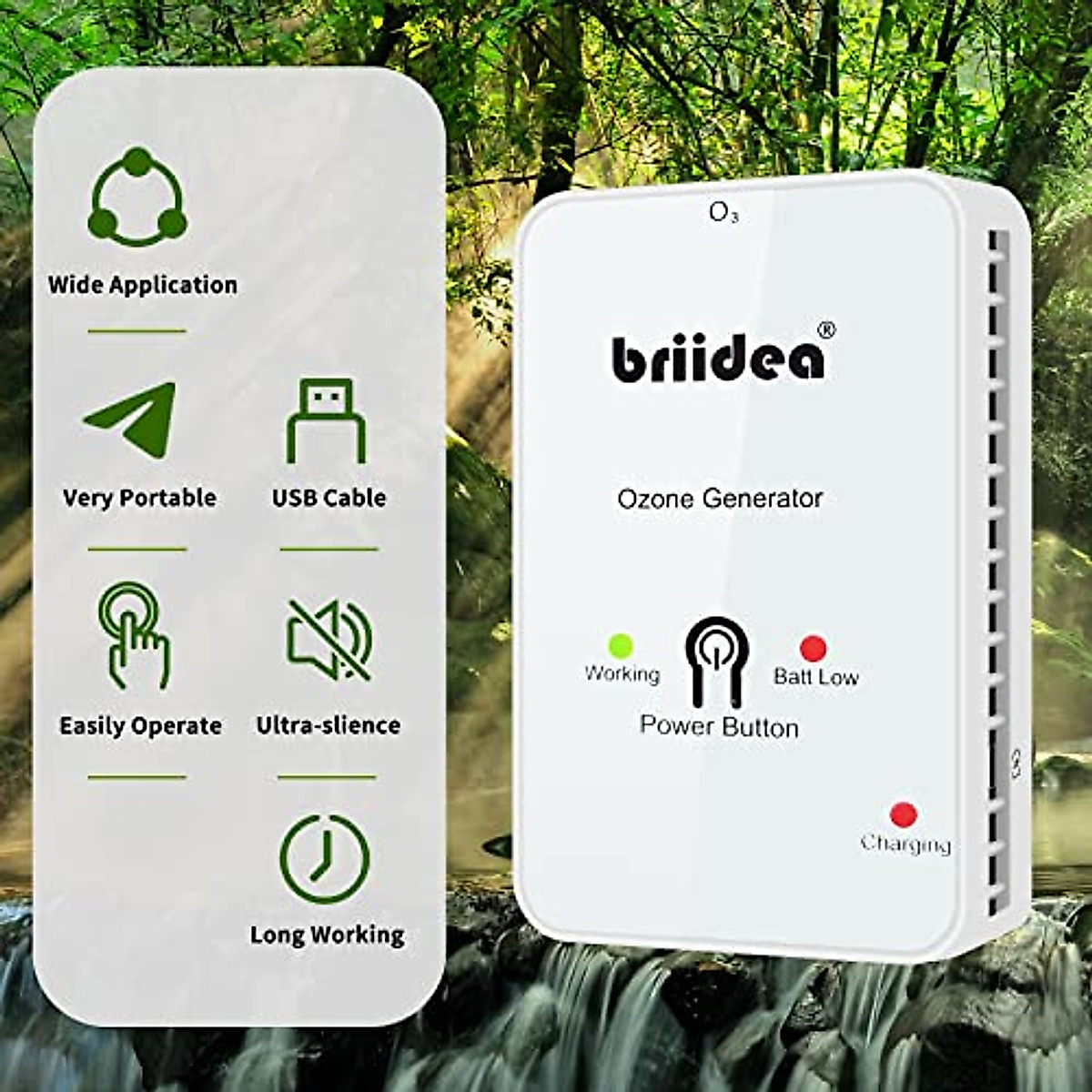 Briidea Portable Smell Control Generator Powered by USB, Lightweight and Rechargeable, Ideal for Outdoor Use