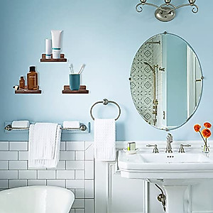 NIUBEST Small Floating Shelf,5x5 Inch Dark Walnut,Set of 3 Small Wall Shelves for Bedroom Living Room Bathroom Kitchen Decor