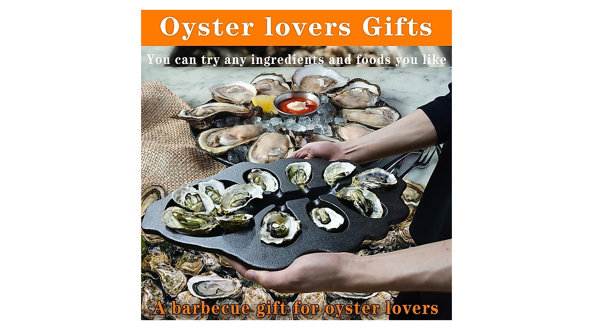 BOLVOUD Cast Iron Oyster Grill Pan - Perfect for Seafood Lovers