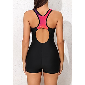beautyin Swimsuit Women Boyleg One Piece Water Aerobic Traininig Lap Bathing Suit