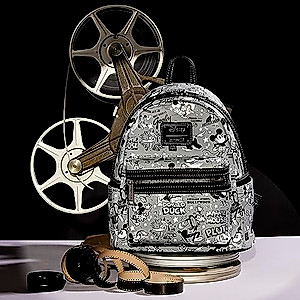 Loungefly Disney 100: Black and White Vault Mini-Backpack, Amazon Exclusive