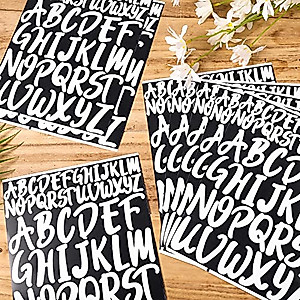 8 Sheets Capital Letter Stickers, 1 Inch 2 Inch Self Adhesive Uppercase Letters Stick On Letters Waterproof Vinyl Alphabet Stickers Decals for Crafts Scrapbook Poster Window Mailbox Car (White)