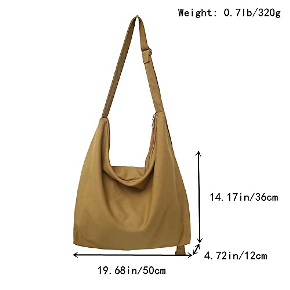 FRVXO Women's Fashion Crossbody Bag Large Size Shoulder Bag Casual Shopping Bag Canvas Messenger Bag Travel Pouch (Green)