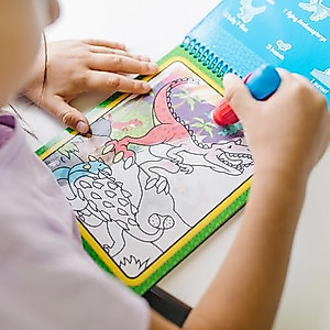 Melissa & Doug On the Go Water Wow! Reusable Color with Water Travel Toy Activity Pad with Chunky Water Pen 3-Pack (Dinosaurs, Adventure, Space) - FSC Certified