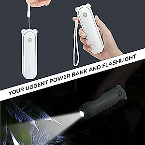 JISULIFE Portable Fan with 4800mAh Powerbank 46 Hours Max Runtime, Battery Powered Portable Pocket Fan or USB Powered Folding Personal Fan, 3 Speeds-White