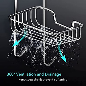 Casaphoria Stainless Steel soap Holder with Hook, Wall-Mounted Bar Soap Sponge Holder is Suitable for Bathroom and Kitchen, Powerful Non-Trace Adhesive No Drilling (Pack of 1)