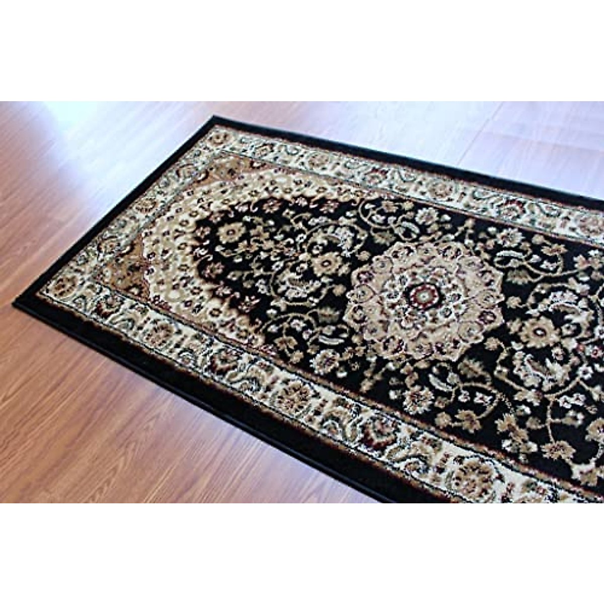 Bellagio Traditional Area Rug Runner 32 Inch X 15 Feet 10 Inch Black 401