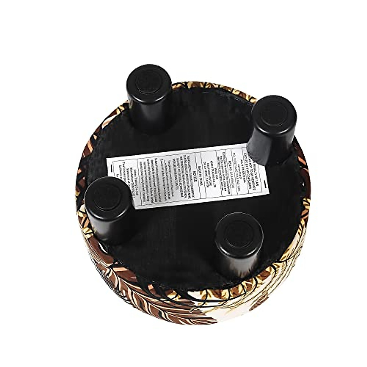 Joveco Small Round Ottoman Footstool, Velvet Fabric Footrest with Non-Skid Plastic Legs, Padded Footrest for Living Room (Yellow)