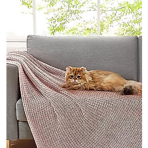 UGG 33816 Luna Cotton Throw Blanket Soft Washed Cotton Blankets Luxury Machine Washable Oversized Warm Accent Blanket for Home or Travel, 70 x 50-Inch, Quartz