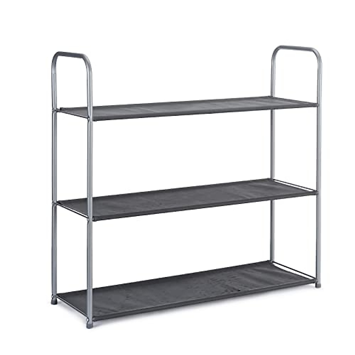 Amazon Basics Closet Storage Organizer with Fabric Bins and Shelves, Grey, 32.7" x 12.2" x 31"