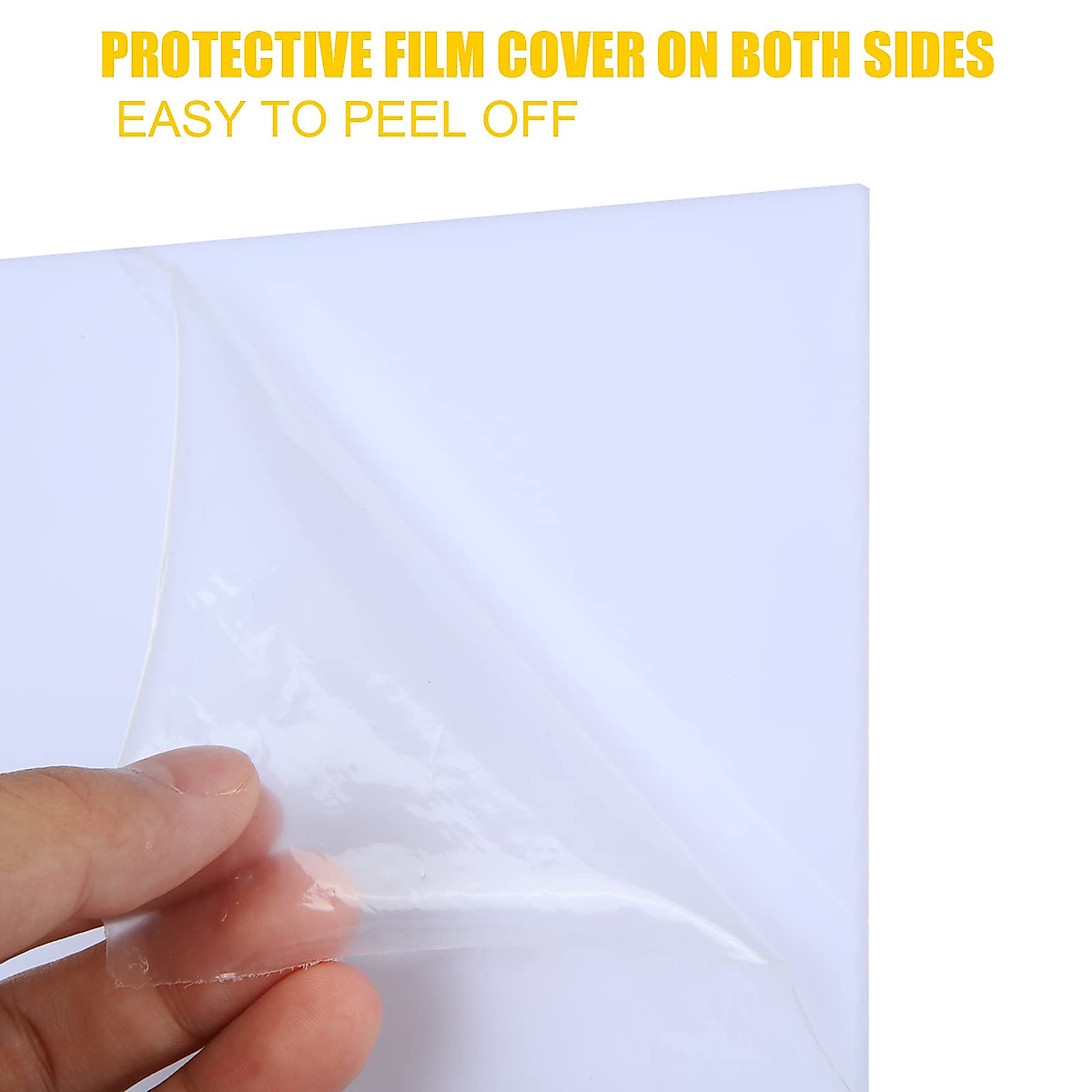 MNKNENG 4 Pack White Acrylic Sheet 1/8 Thick Translucent Acrylic Sheet Board 12 x 12 Inch Plastic Sheets White Plexiglass Sheet Square Board for Signs, Lighting, DIY Crafts