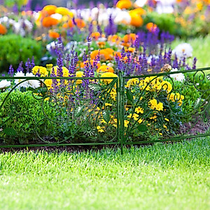 Decorative Garden Fence, Rustproof Metal Wire Fencing Border Animal Barrier, No Dig Garden Fencing, Flower Edging for Landscape Patio Yard Outdoor, Arched, Barrier Section Panel Decor Picket Edging