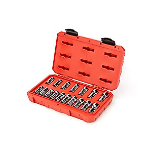 TEKTON 3/8 Inch Drive Universal Joint Socket Set, 17-Piece (3/8-3/4 in., 10-19 mm) | SHD91301