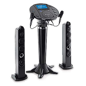 Singing Machine iSM1030BT Bluetooth Karaoke Pedestal, Karaoke Machine with Speakers, Black