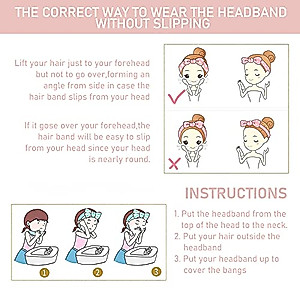 WLLHYF Spa Headband Wrist Washband Face Wash Set Facial Makeup Hair Band Microfiber Shower Head Wraps Adjustable Wrist Wash Bands Prevent Liquid from Arms Spilling for Women Girls