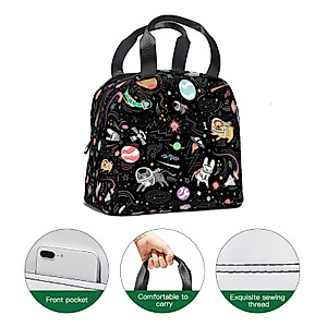 Giwawa Outer Space Lunch Bag for Boys Cat Dog Animal Lunch Box Insulated Lunch Box Lightweight Lunch Organizer Cooler Bag Kid School Women Men Adult