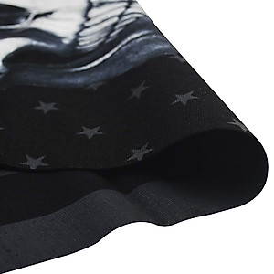 Obacle Skull Face Mask Sun UV Dust Wind Protection Tube Mask Seamless Bandana Skeleton Face Mask for Men Women Bike Riding Motorcycle Cycling Biker Outdoor Festival (Black Gray Skull White Face Flag)