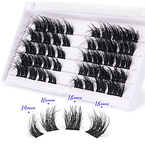 Cluster Lashes Wispy Eyelash Extensions 3D Flat DIY Flat Lash Clusters Individual Faux Mink Lashes False Eyelashes Pack by ALICE