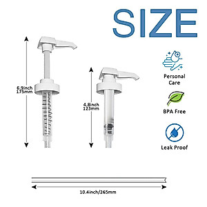 4 Pack Gallon Jug Pump Dispenser 38-400 White Pump for Gallon Jug Dispensing - 7cc Lotion Gallon Shampoo Pump Top Replacement, Fits 1 Gallon Bottle 64oz 128oz Hand Sanitizer Containers, Plus Labels