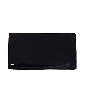 JNB Basic Patent Foldover Clutch, Black