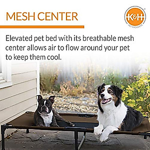 K&H Pet Products Original Pet Cot Elevated Dog Bed Chocolate/Black Mesh X-Large 32 X 50 X 9 Inches