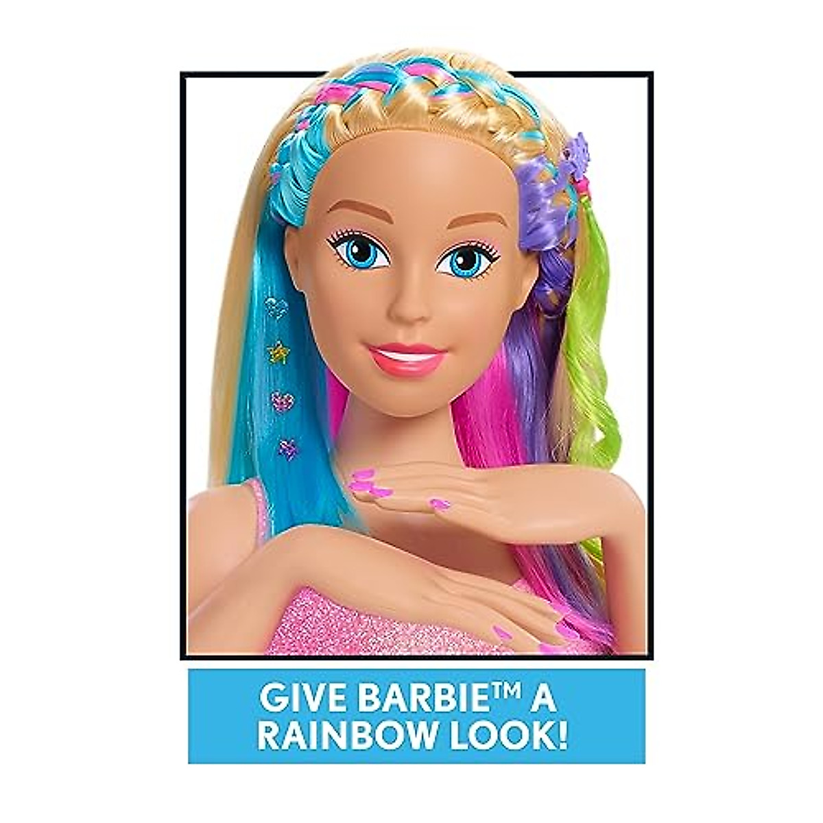 Barbie Just Play Rainbow Sparkle Deluxe Styling Head, Blonde Hair