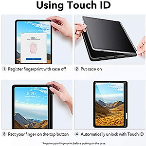 auaua Case for iPad Air 11 Inch (2024)/iPad Air 5th/4th Generation (2022/2020) with Pencil Holder, Auto Sleep/Wake, Adjustable Angle (Gray)