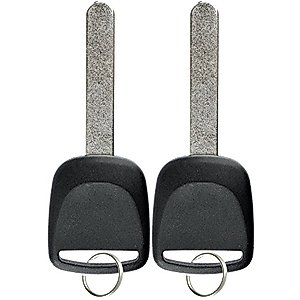 KeylessOption Uncut Blade Ignition Chip Car Transponder Key Blank For Honda (Pack of 2)