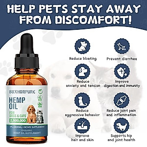Natural Oil for Dogs and Cats - Natural Oil Drops with Omega Fatty Acids - Hip and Joint Support and Skin Health 240330101
