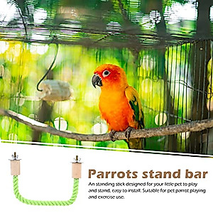 Ipetboom Parrot Stand Bars Parrot Bite Toy 2pcs Parrot Perch Platform Cage Bird Climbing Stand Bird Bungee Toy for Parakeet Cockatoo Conure Lovebirds Finch Canaries Bird Cage Stand Parrot Rope Perch