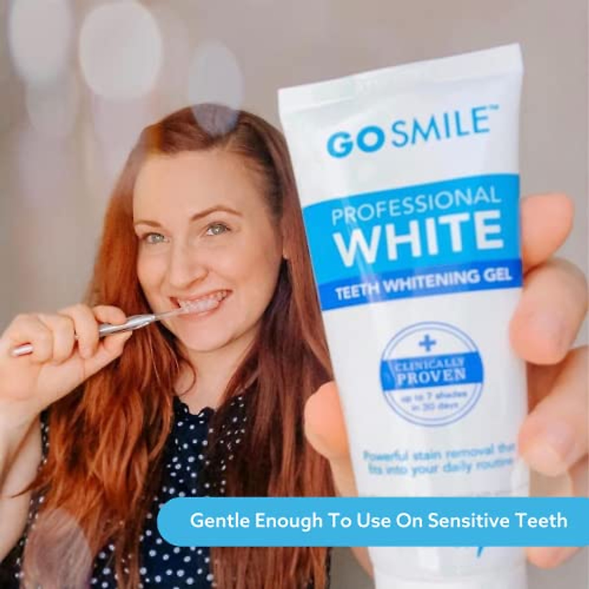 GO SMILE Professional Teeth Whitening Gel Two Pack Bundle - Travel Size Tooth Enamel Whitener & Stain Remover, No Added Sensitivity - Includes Free 1 oz Mini Luxury Toothpaste - 3.4 oz Tubes (2 Pack)