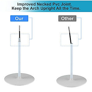 Improved Balloon Arch Kit, 10ft Wide & 9ft Tall Adjustable Balloon Arch Stand with Thicken Water Fillable Base, 50pcs Balloon Clip, Balloon Pump, Ground Nails for Wedding, Graduation, Birthday Party