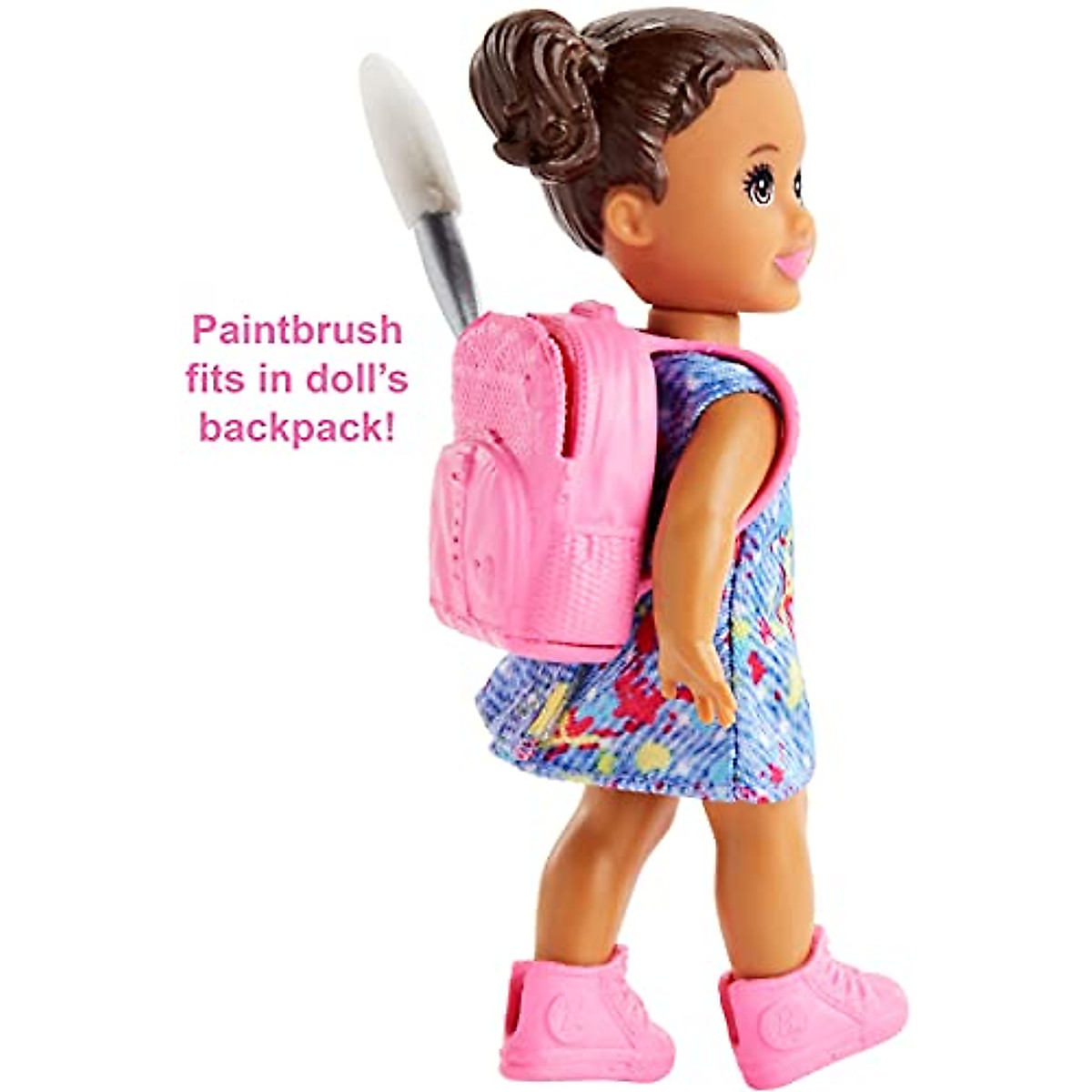 Barbie Careers Doll & Playset, Art Teacher Theme with Blonde Fashion Doll, 1 Small Doll, Color-Change Easel & Accessories