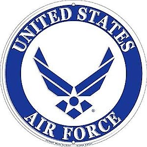 United States Air Force Aluminum Metal Round 12 Inch Diameter Sign - Perfect for Walls, Garages & Outdoor Decoration (USAF Air Force)