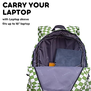 J World New York Oz School Backpack for Girls Boys. Cute Kids Bookbag, Matcha Checkers, One Size